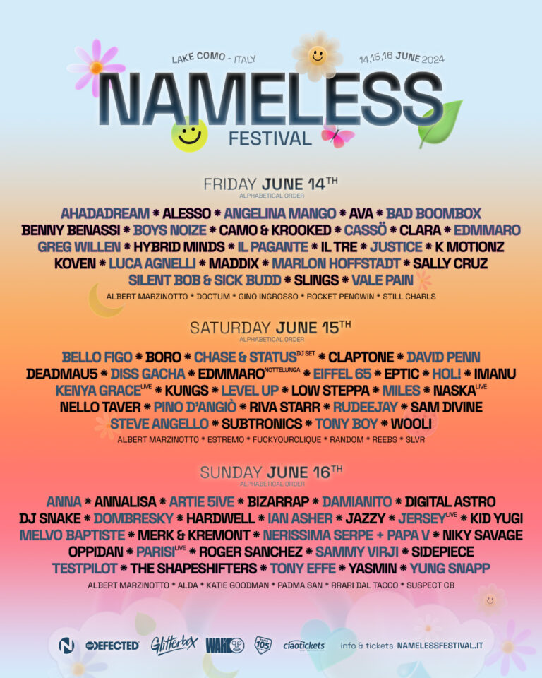 NAMELESS FESTIVAL 2024: 14-16 giugno con oltre 100 artisti italiani e internazionali - For Music ...